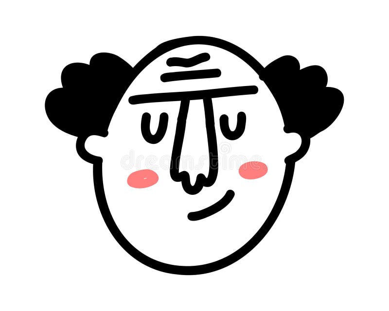 Doodle Man Faces. Cartoon Portrait of Characters. Vector Illustration ...