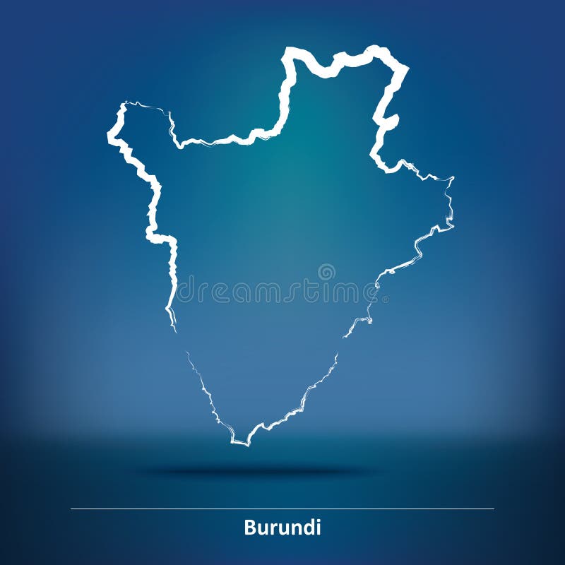 Doodle Map of Burundi stock vector. Illustration of icon - 125161566