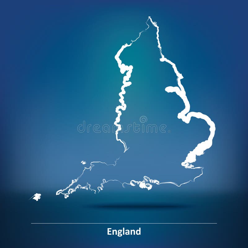 Doodle Map of England stock vector. Illustration of english - 125163998