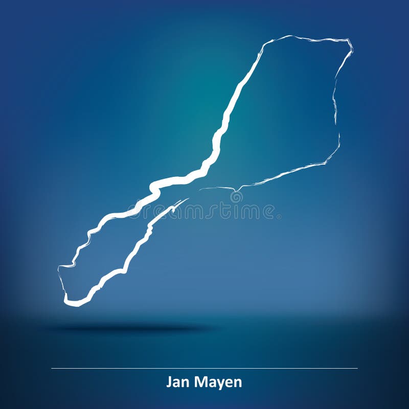 Doodle Map of Jan Mayen stock vector. Illustration of nation - 125162614
