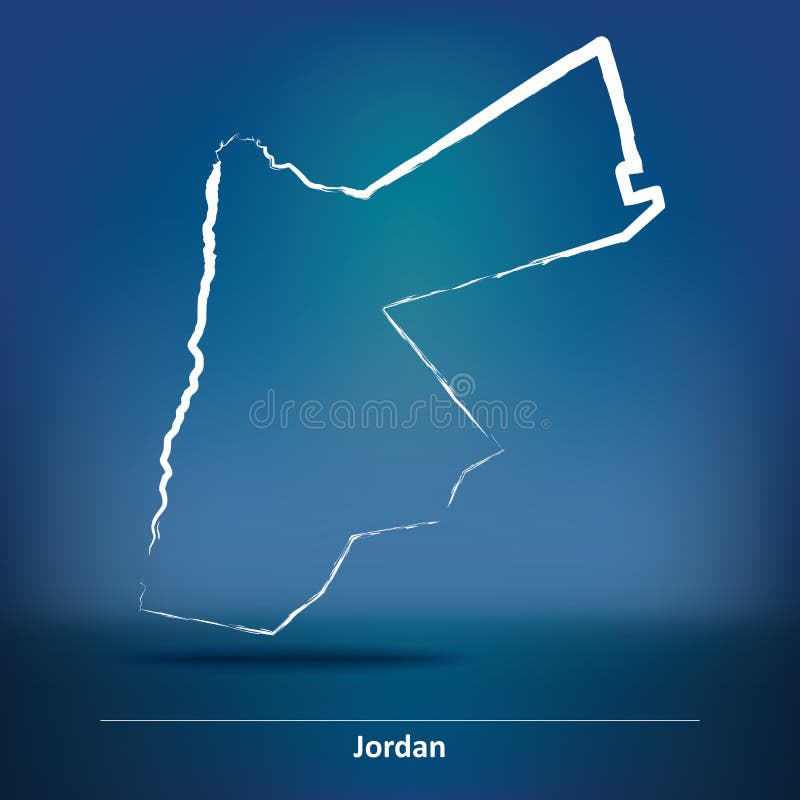 Doodle Map of Jordan stock vector. Illustration of clip - 125162697