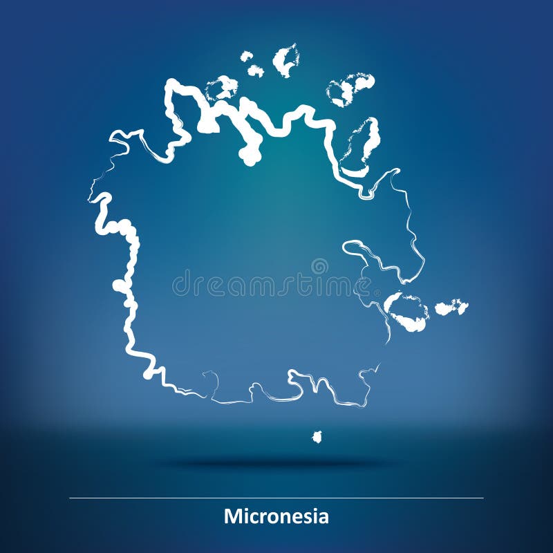 Doodle Map of Micronesia stock vector. Illustration of design - 125164030