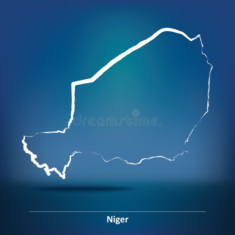 Doodle Map of Niger stock vector. Illustration of cutout - 125163197