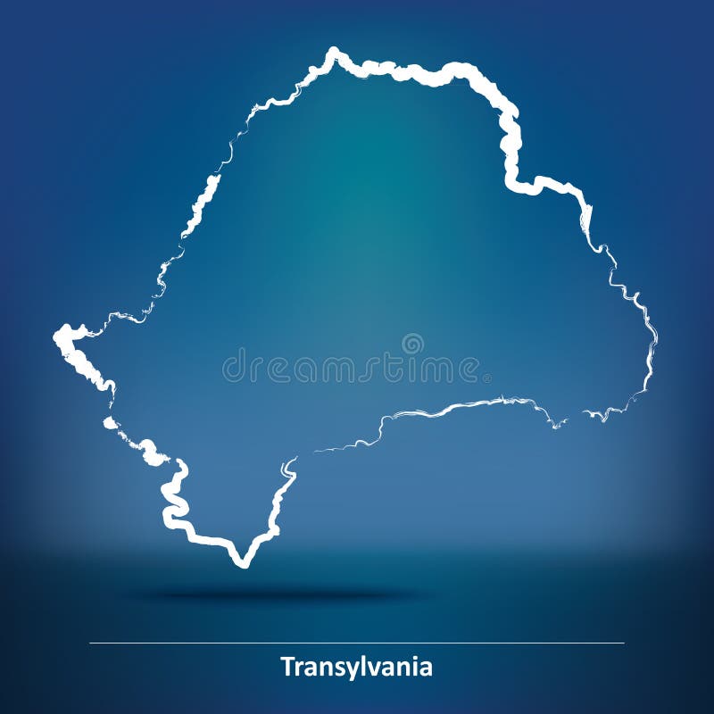 Doodle Map of Transylvania stock vector. Illustration of bucharest ...