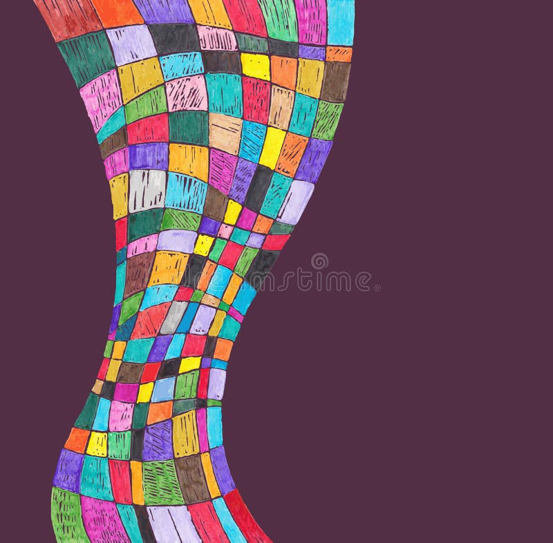 Doodle Marker Drawing Abstract Background Design Stock Vector ...