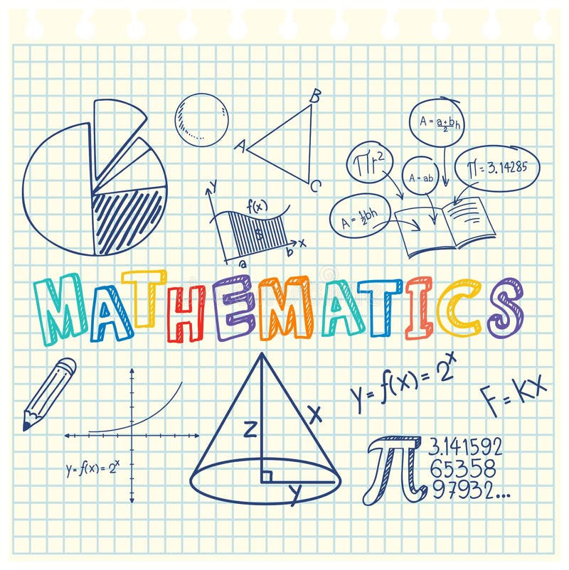 Doodle Math Formula with Mathematics Font Stock Vector - Illustration ...