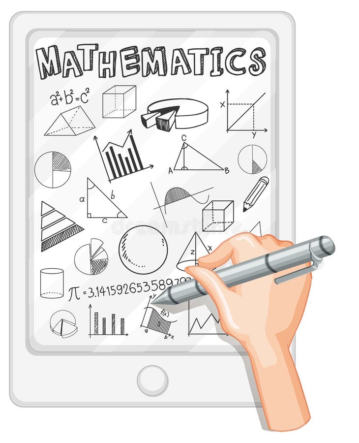 Doodle Math Formula with Mathematics Font Stock Vector - Illustration ...