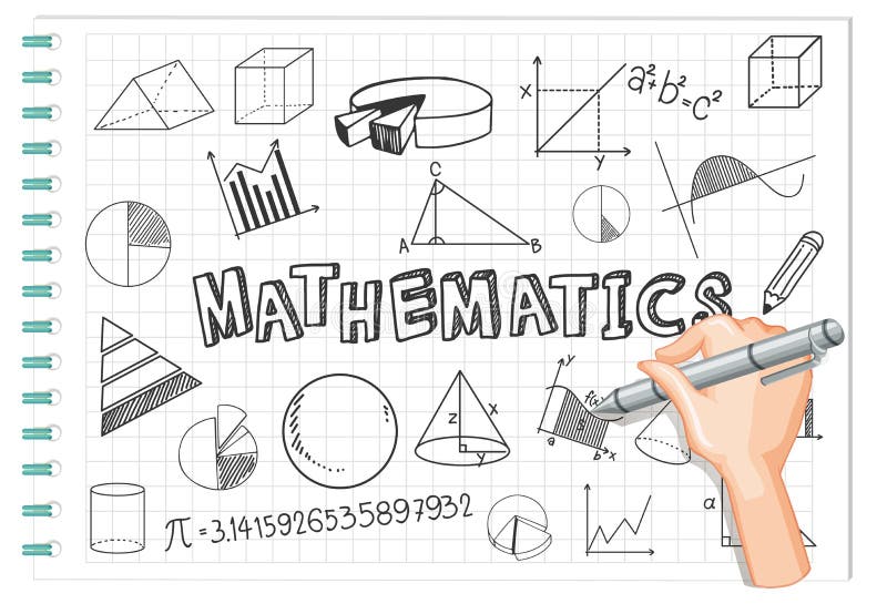 Doodle Math Formula with Mathematics Font Stock Vector - Illustration ...