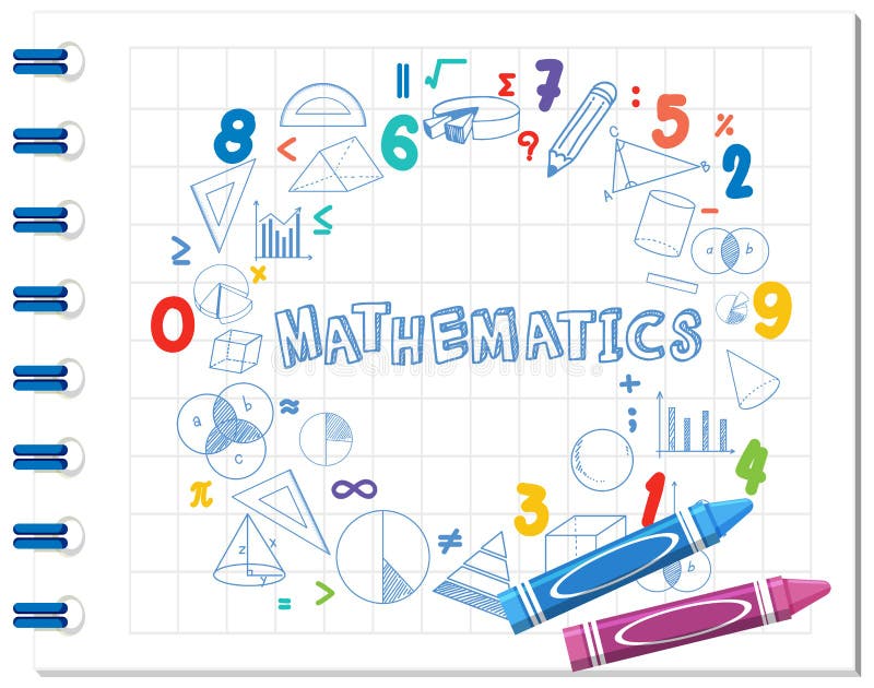 Doodle Math Formula with Mathematics Font on Notebook Stock Vector ...