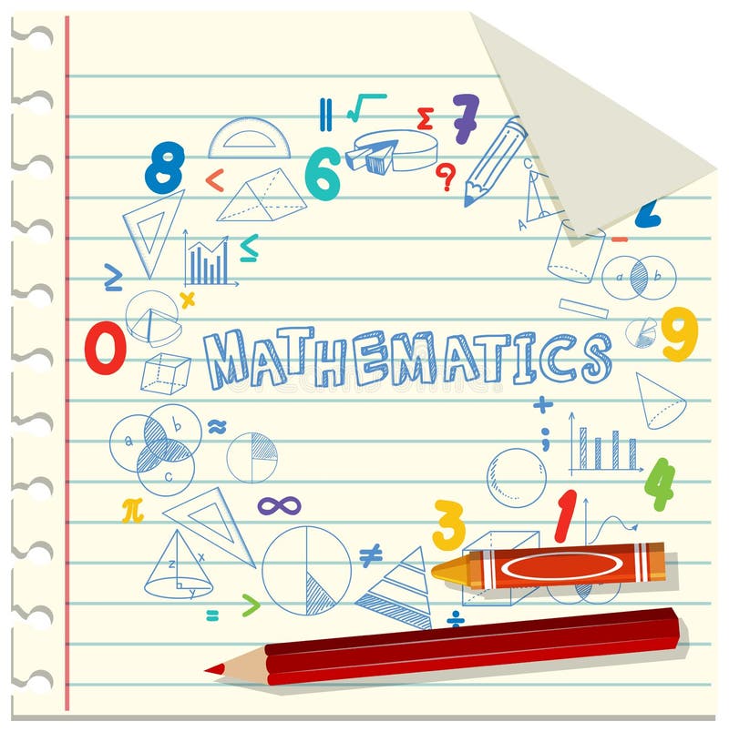 Doodle Math Formula with Mathematics Font on Notebook Page Stock Vector ...