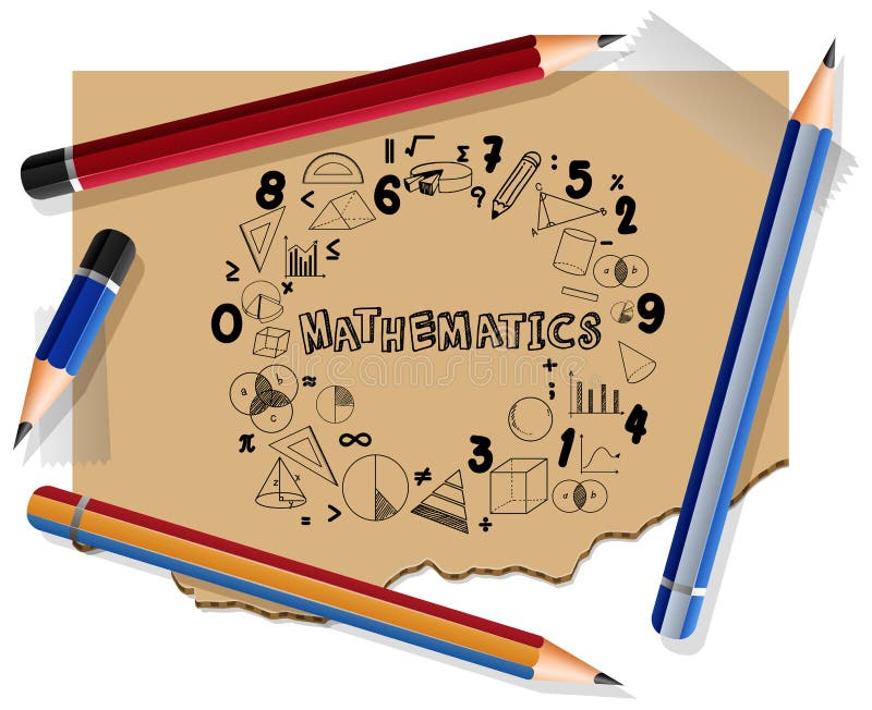 Doodle Math Formula with Mathematics Font on Notebook Page Stock Vector ...