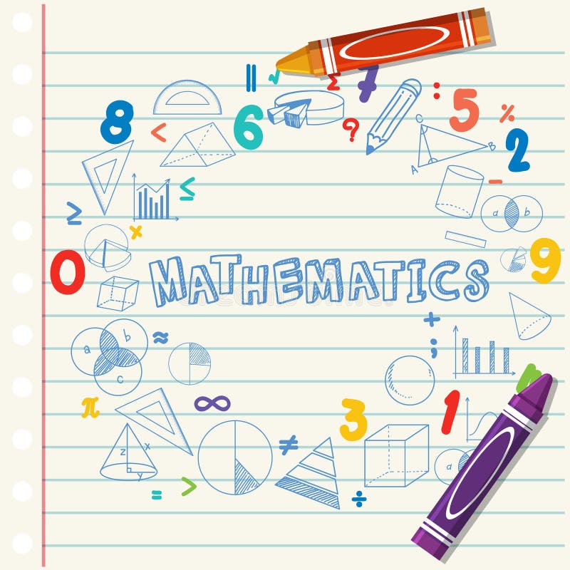 Doodle Math Formula with Mathematics Font on Notebook Page Stock Vector ...
