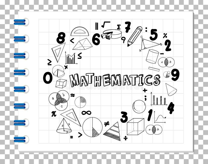 Doodle Math Formula with Mathematics Font on Notebook Page Stock Vector ...
