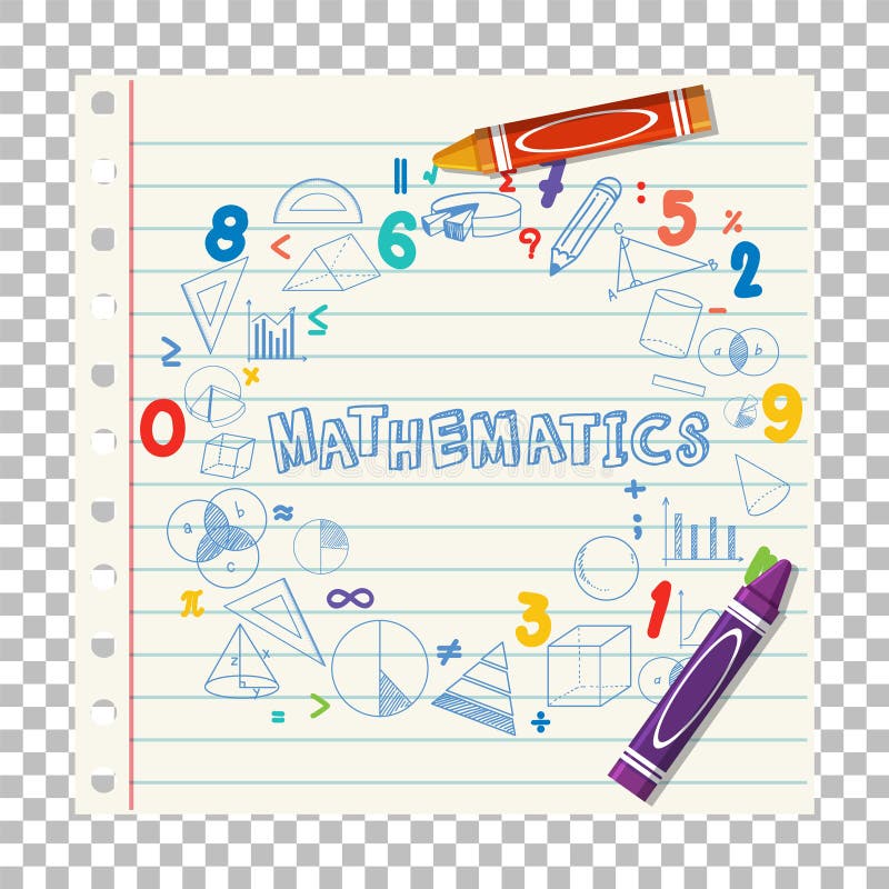 Doodle Math Formula with Mathematics Font on Notebook Page Stock Vector ...