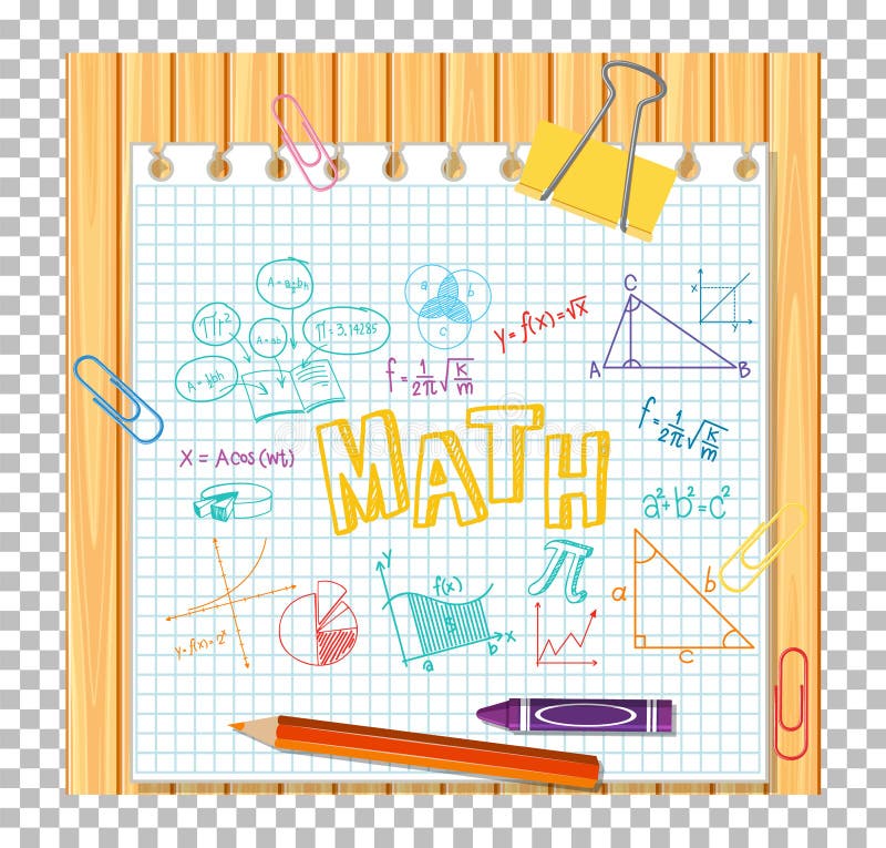 Doodle math objects border stock vector. Illustration of frame - 231912523