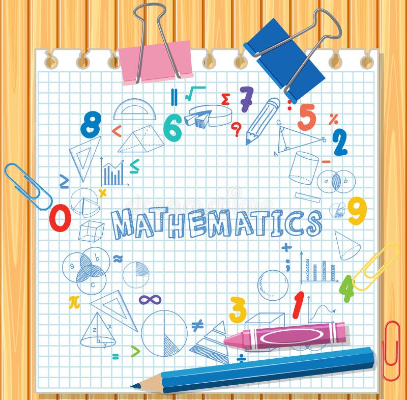 Doodle Math Formula with Mathematics Font on Wood Board Stock Vector ...