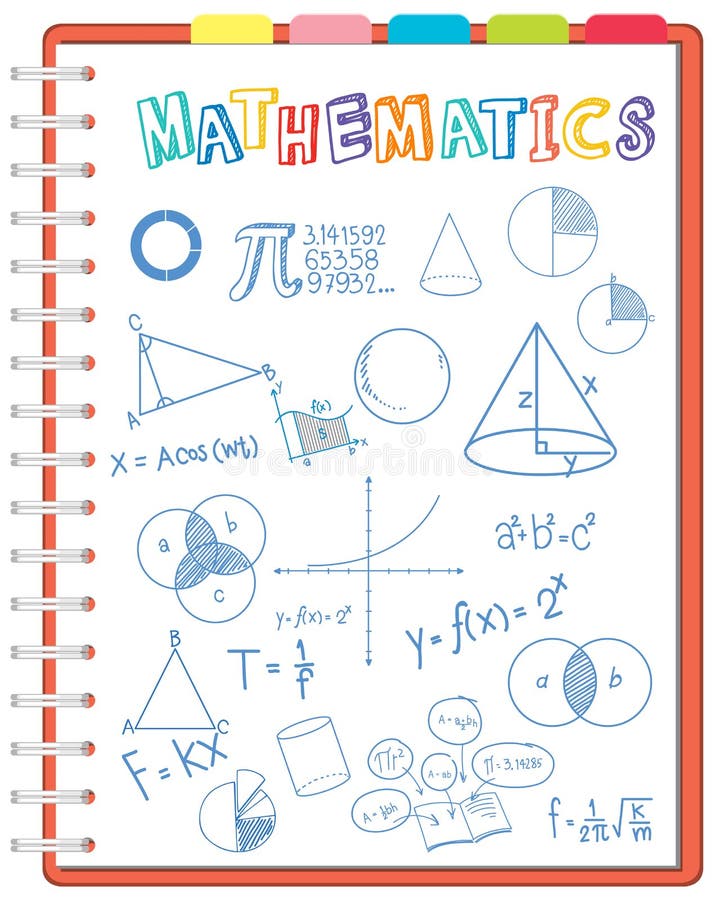 Doodle math objects border stock vector. Illustration of symbol - 235018633