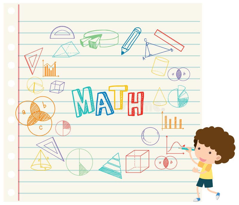 Doodle Math Formula on Notebook Page Stock Vector - Illustration of ...