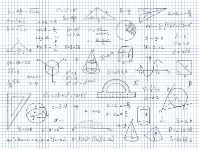 Doodle Math. Physics and Geometry Formulas End Equations, School ...