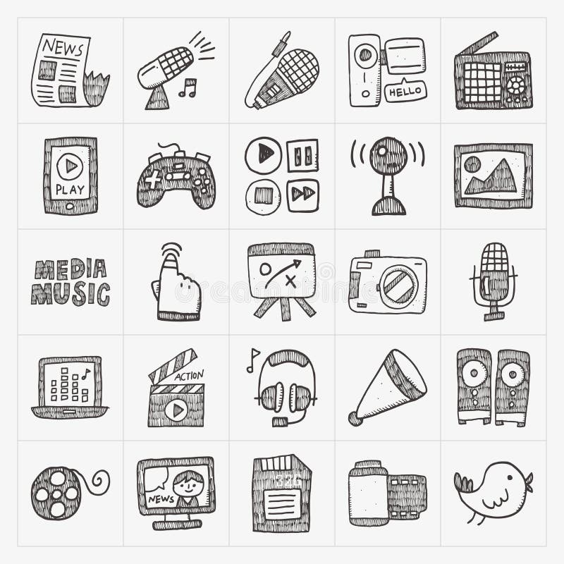 Device and Multimedia Symbol Line Icon Stock Vector - Illustration of ...