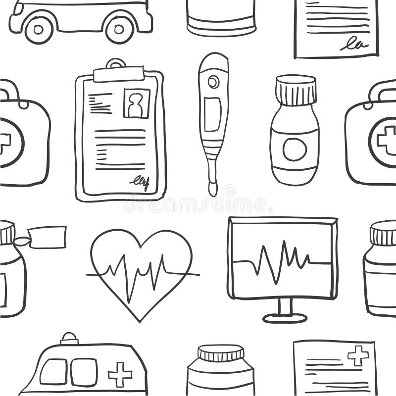 Doodle of Medical with Hand Draw Stock Vector - Illustration of ...