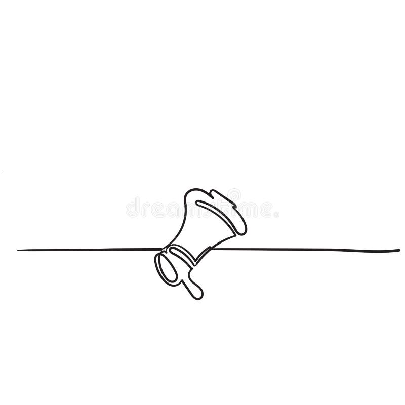 Doodle Megaphone with Continuous Line Vector Style Isolated Stock ...