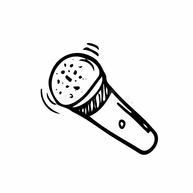 Doodle Microphone for Karaoke. Vector Icon in Sketch Style Stock Vector ...