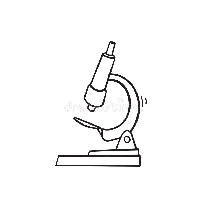 Microscope Hand Drawn Sketch in Doodle Style Vector Illustration Stock ...