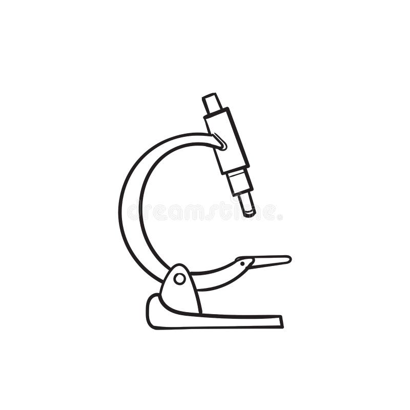 Doodle Microscope. Hand Drawn Chemistry, Pharmaceutical Instrument ...