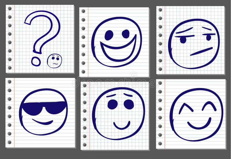 Doodle Miles on Notebook Page. VECTOR. Blue Lines Stock Vector ...