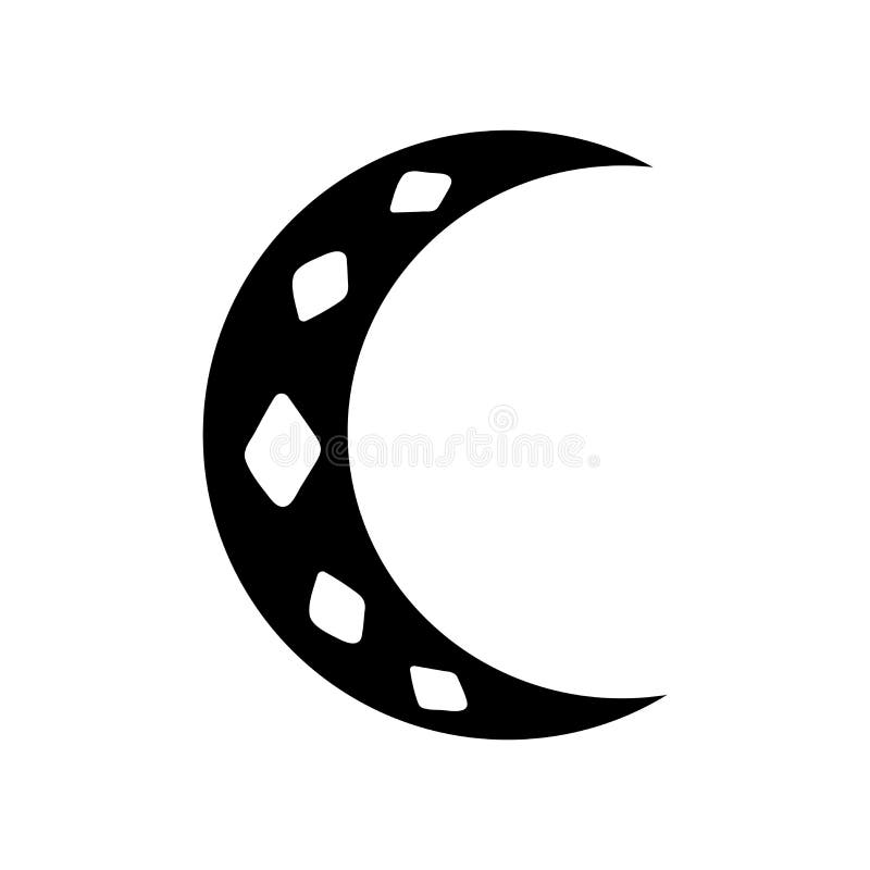 Doodle Moon Isolated. Hand Drawn Crescent Moon Clip Art Stock Vector ...