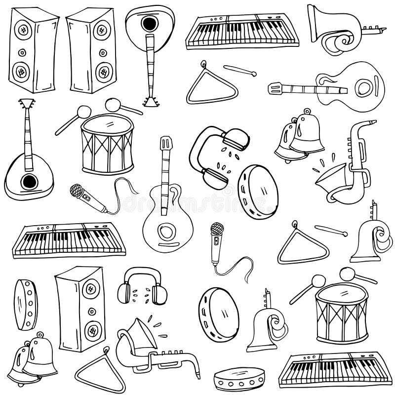 Doodle of music element stock vector. Illustration of melody - 74987697
