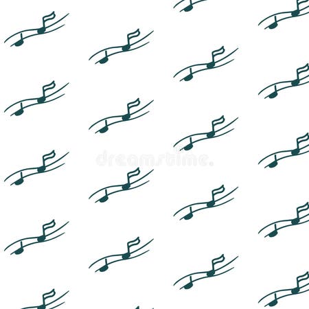 Doodle Music Note Pattern. Hand Drawn Cute Vector Background in Sketch ...