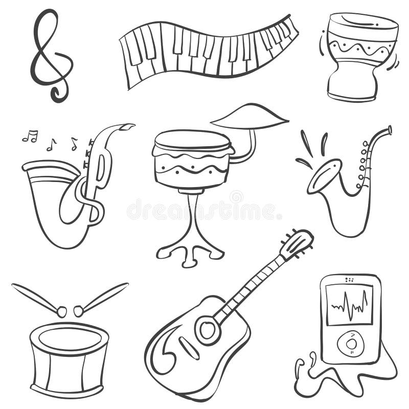 Doodle Hand Draw Music Theme Stock Illustrations – 88 Doodle Hand Draw ...