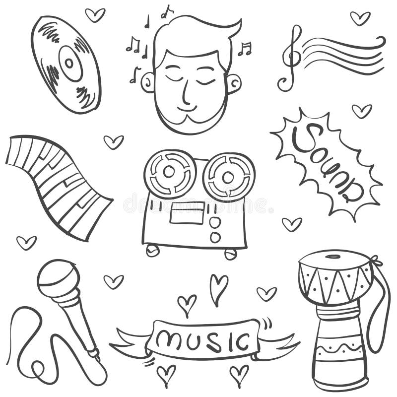 Doodle of Music Various Vector Illustration Stock Vector - Illustration ...