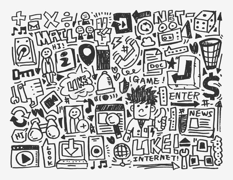 Doodle network element stock vector. Illustration of internet - 31472010