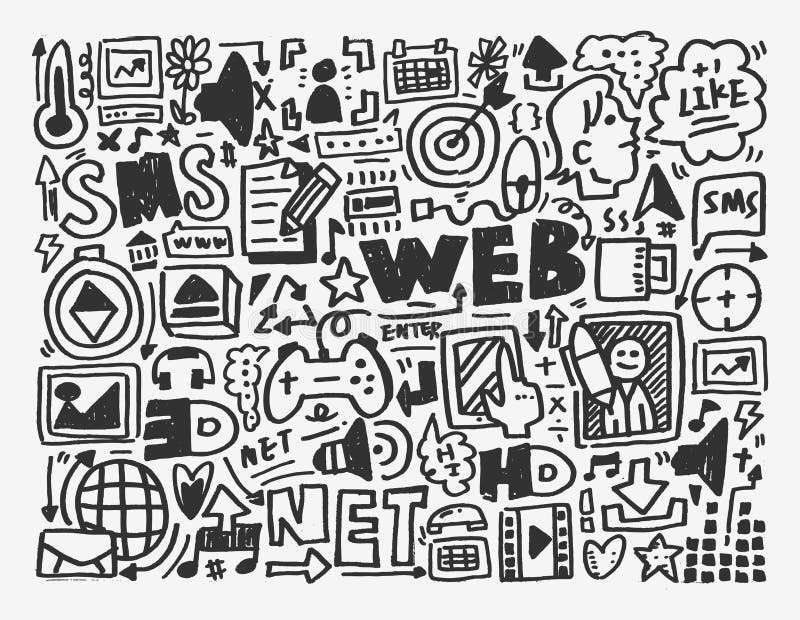 Doodle network element stock vector. Illustration of camera - 31472001