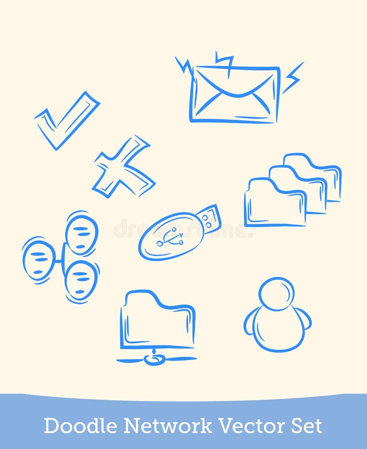 Doodle network element stock vector. Illustration of internet - 31472010