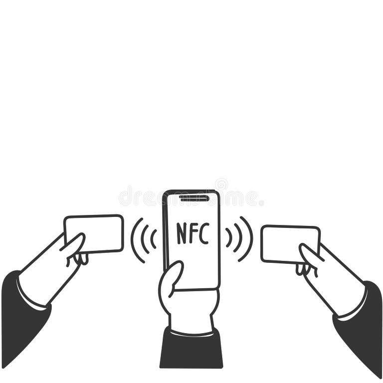 Doodle Nfc Device Transaction Related Device Icon in Drawn Style Stock ...