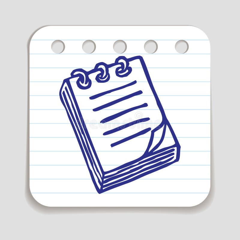 Doodle Notepad icon. stock illustration. Illustration of list - 338047029