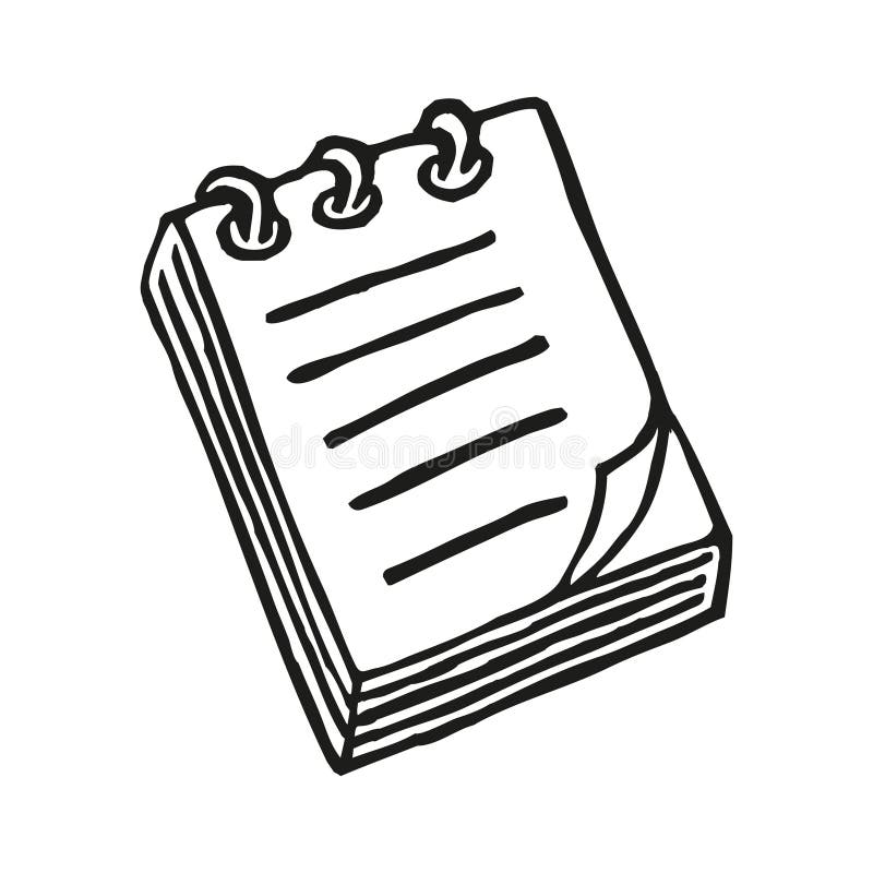 Doodle Notepad Icon Handdrawn with Ink Pen Stock Vector - Illustration ...