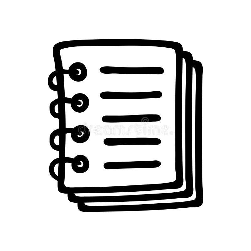 Doodle Notepad Icon Handdrawn with Ink Pen Stock Vector - Illustration ...