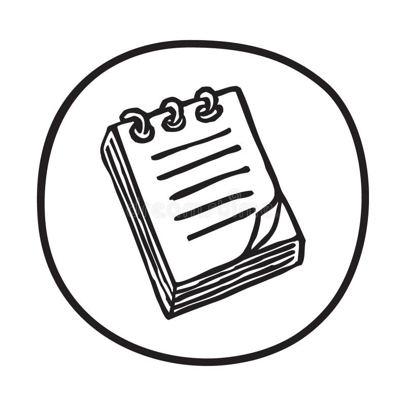 Doodle Notepad icon stock vector. Illustration of spiral - 338046960