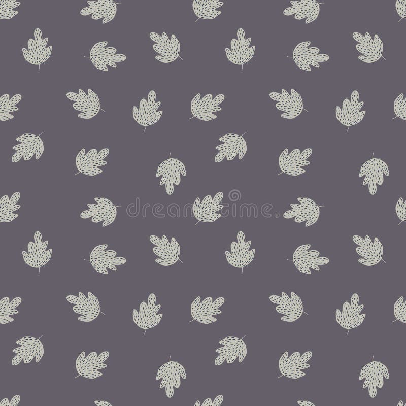 Doodle Oak Seamless Pattern on Gray Background. Simple Nature Wallpaper ...