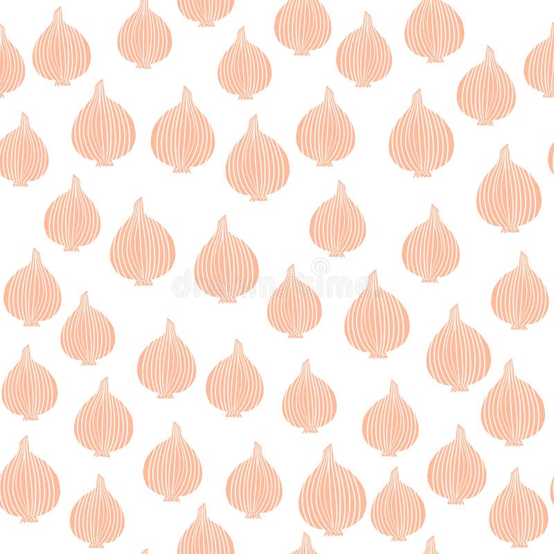 Doodle Onion Seamless Pattern on White Background. Organic Texture ...