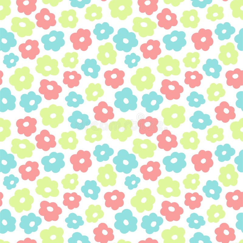 Simple Little Flower Seamless Pattern. Kids Cute Pastel Background ...