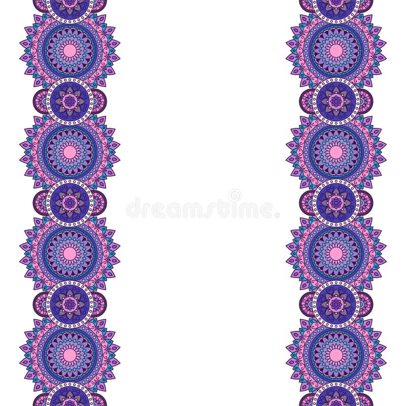 Doodle Ornate Floral Borders, Horizontal Format. Vector Illustra Stock ...