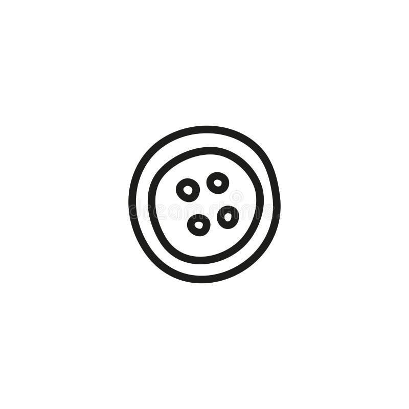 Outline Button Vector Icon. Isolated Black Simple Line Element ...
