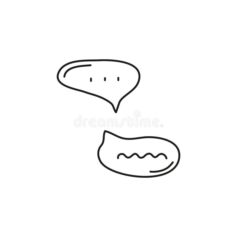 Doodle Outline Chat Bubble Icons. Stock Vector - Illustration of ...
