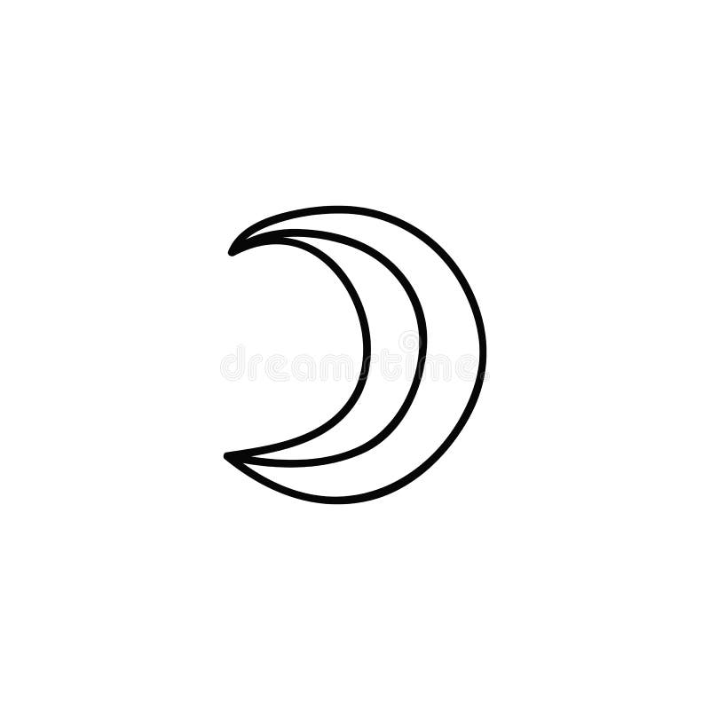 Doodle outline moon icon. stock vector. Illustration of background ...